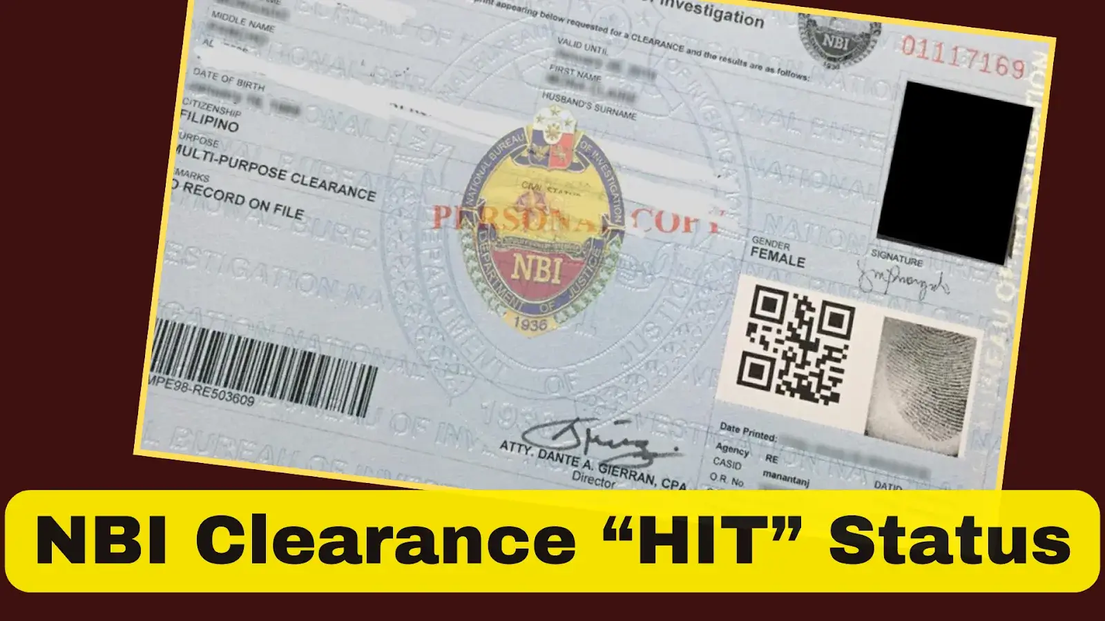 NBI Clearance HIT Status | Reasons and Solution NBI HIT 2025